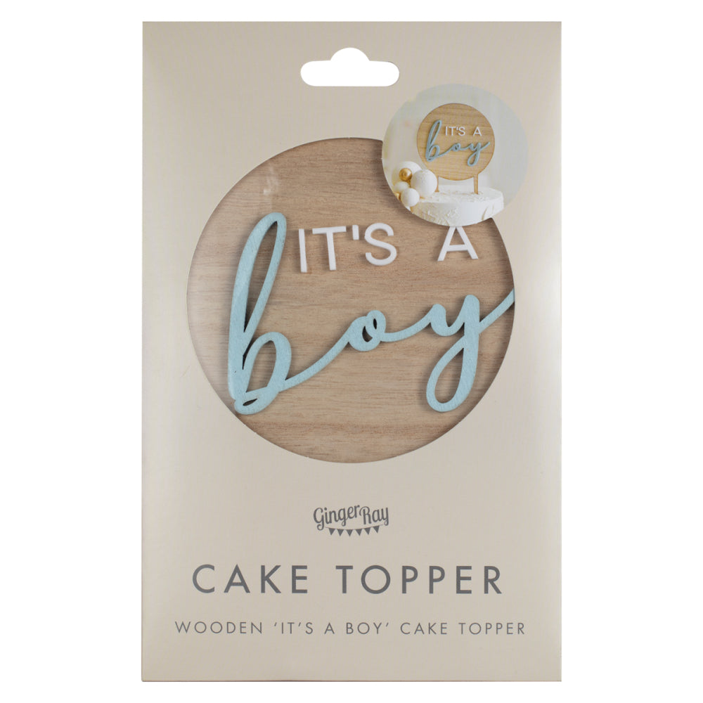 Teddy Bear It's a Boy Wooden Cake Topper – Planet Bounce